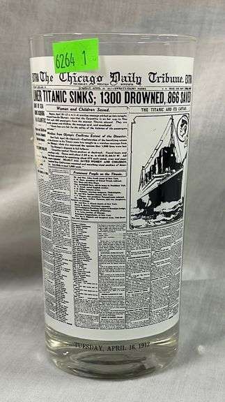 Collectible titanic newspaper headline cup & marbles - Metzger Property ...