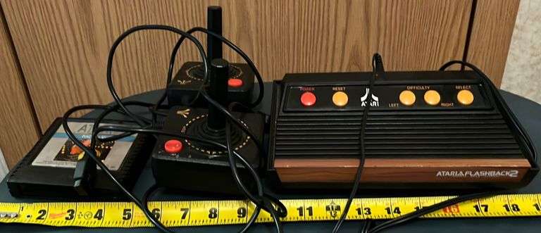 Atari flashback console with 2 controllers and Pac-Man game - Metzger ...