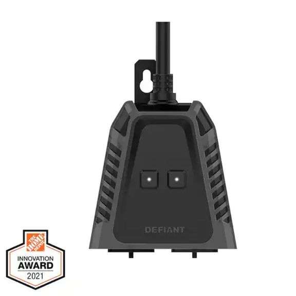 15 Amp 120-Volt Smart Wi-Fi Bluetooth Outdoor Plug with 2 Outlets ...