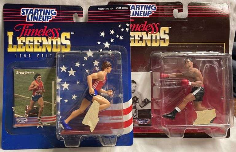 2- Starting Line Ups Figurines including Joe Louis, Bruce Jenner ...