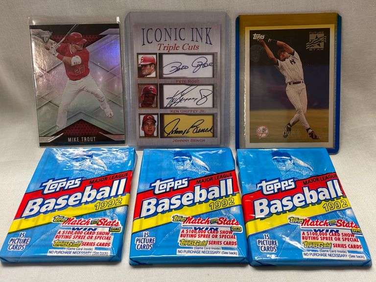 Baseball Card Assortment, Including: Mike Trout, Derek Jeter, Johnny ...