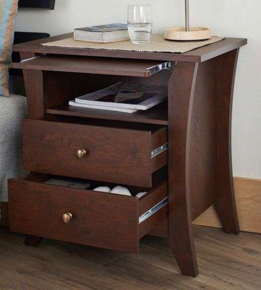 Furniture of America Chase 2 Drawer Nightstand in Vintage Walnut ...