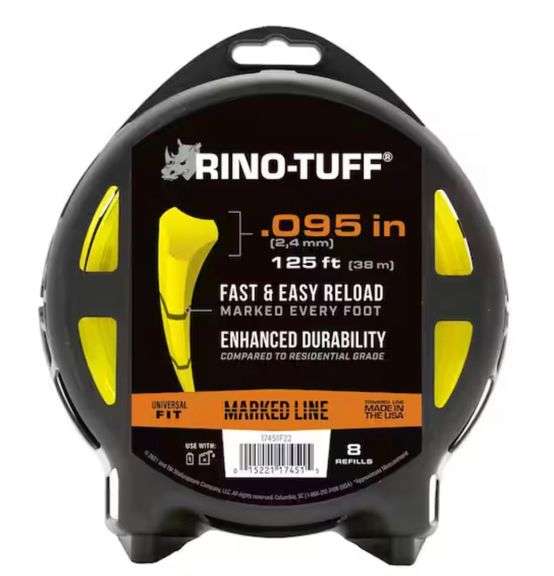 3- Rino-Tuff Universal Fit .095 in. x 125 ft. Pro Marked Replacement ...