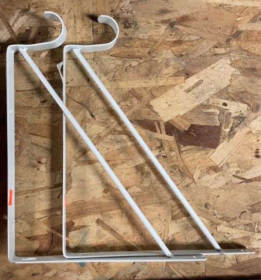 Dewell 2 Pcs Shelf and Rod Brackets, Wall Mounted Shelf Supports White ...