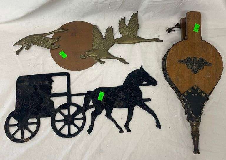 Vintage fire stoker, metal bird wall decoration, metal horse wall ...