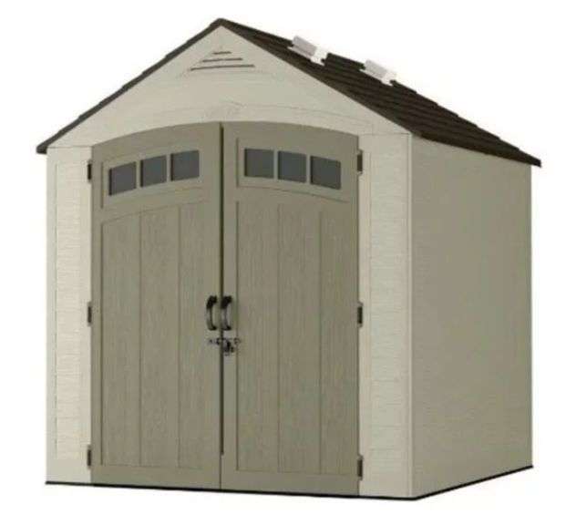 Suncast SNCBMS7702 7 x 7 ft. Vista Resin Storage Shed, Beige - Metzger ...