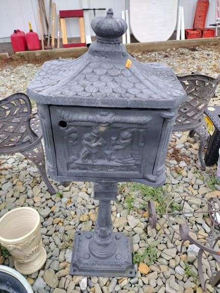 Cast iron mailbox 10"x14"x45" - Metzger Property Services, LLC