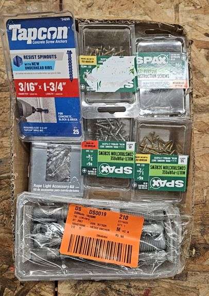 Screw and Anchor Assortment, including Tapon 3/16"×1-3/4" Concrete ...