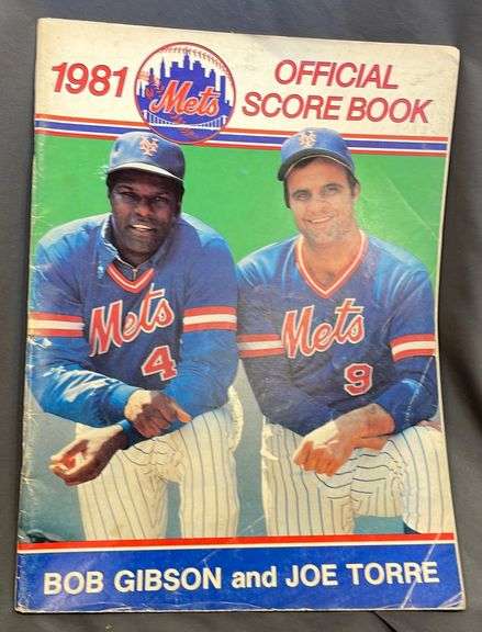 1981 Mets Offical Scorebook With Bob Gibson and Joe Torre On The Front ...