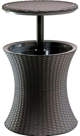 Keter Pacific Cool Bar Outdoor Patio Furniture and Hot Tub Side Table ...