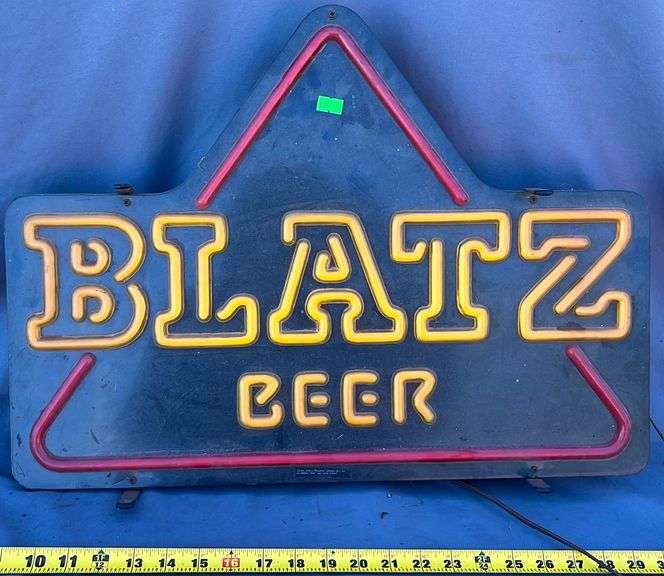 Blatz Beer plastic sign 22x16" - Metzger Property Services, LLC