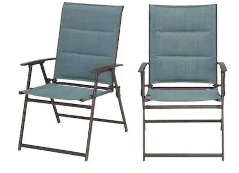 StyleWell Mix and Match Steel Padded Sling Folding Outdoor Patio Dining ...