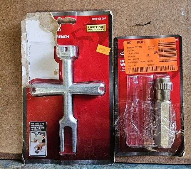 Husky Pop Up Plug Wrench and a Husky Internal Pipe Wrench set (MISSING ...