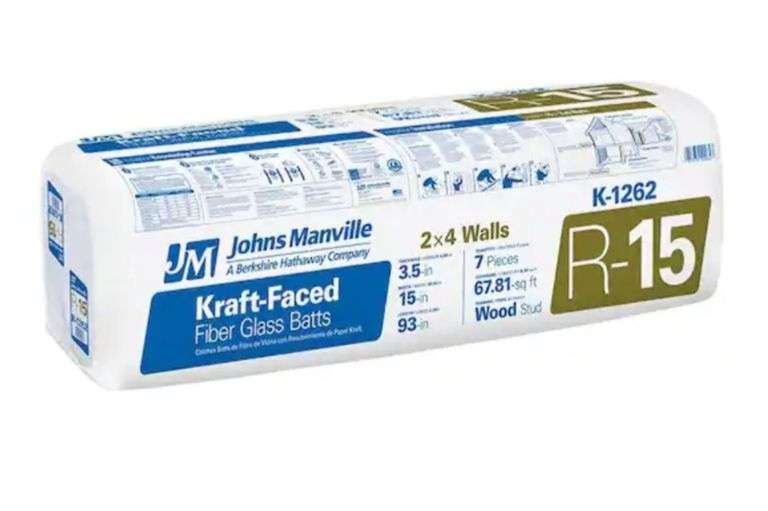 Johns Manville R-15 Kraft Faced Fiberglass Insulation Batt 15 in. x 93 ...