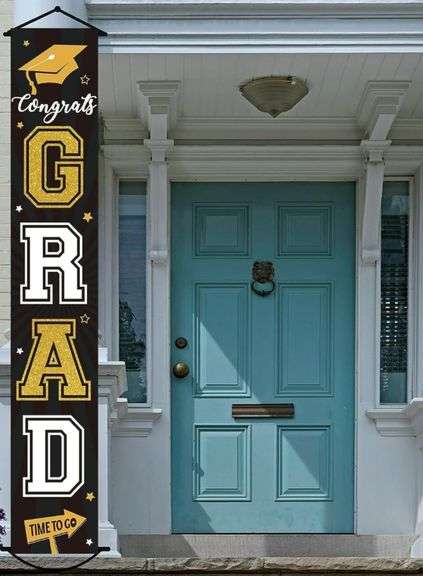 Graduation Banner, Congrats Grad Porch Sign Party Decorations Supplies ...
