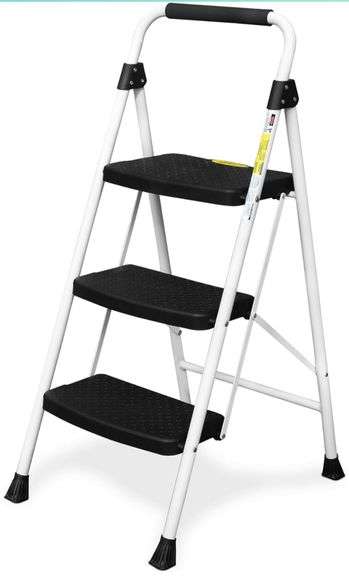 HBTower Folding 3 Step Ladder with Unique Snap-Lock Design, 500 lb ...