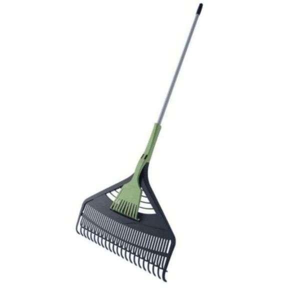 Suncast 26 in. Poly Double Tine Leaf Rake with Detachable Hand Rake ...