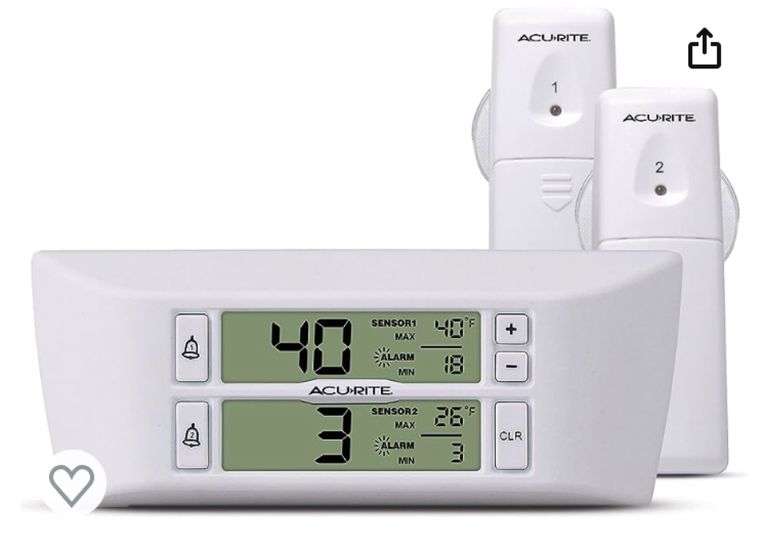 AcuRite Digital Wireless Fridge and Freezer Thermometer with Alarm and ...