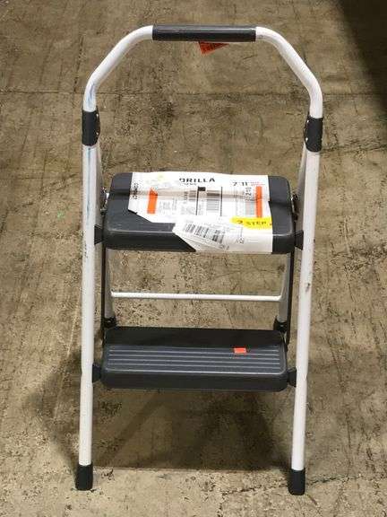 Gorilla Ladder 2-Step Compact Steel Step Stool, 225 lbs. Load-has blue ...