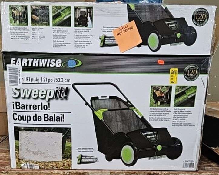 Earthwise LSW70021 21-Inch Leaf & Grass Push Lawn Sweeper, Width, Black ...