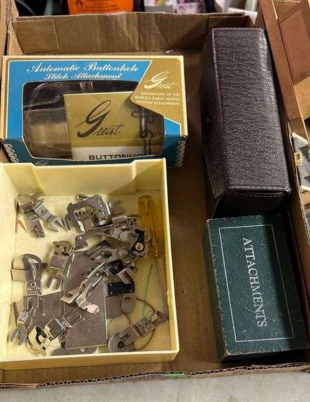 Sewing Foot & Accessory assortment • White Button Holer Attachment • Greist Automatic Buttonhole ...