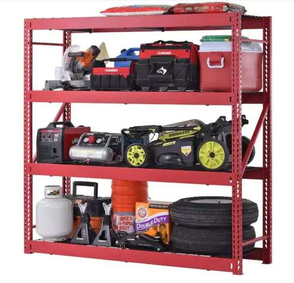 Husky 4-Tier Industrial Duty Steel Freestanding Garage Storage Shelving ...