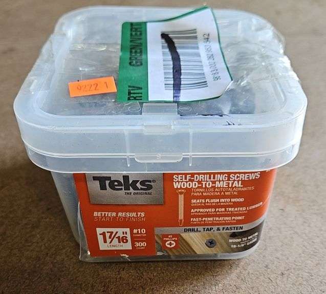Q box of Teks 1-7/16" Self Drilling Screws, 300 per box - Metzger ...
