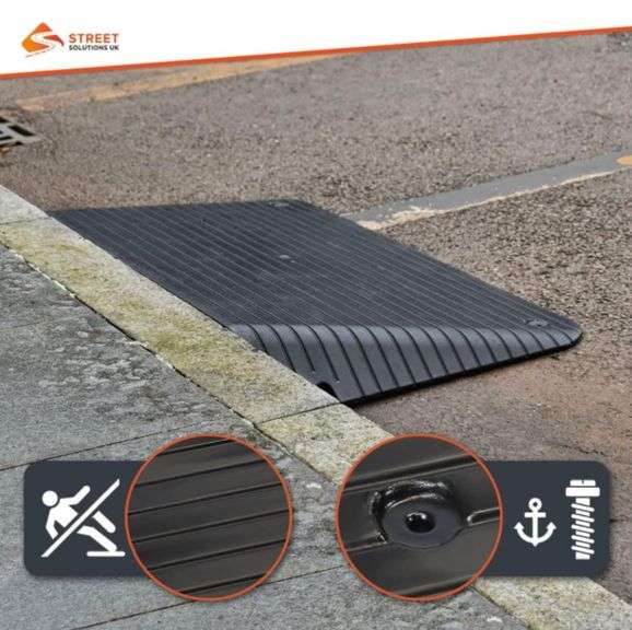 4” Wheelchair Curb Ramp, Single Wheelchair Curb Ramp for Accessibility ...