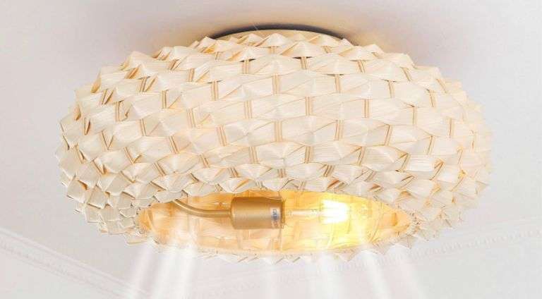 20 Inch White Boho Ceiling Fan with Light, Enclosed Rattan Ceiling Fan ...