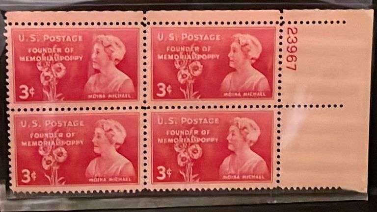 7 U.S. Postage Stamp Plate Blocks Including: Bicentennial Era, 1864-65 ...