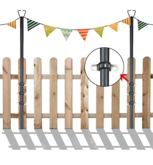 Avanz Outdoor String Light Poles for Fence Railing,10ft Heavy Duty ...