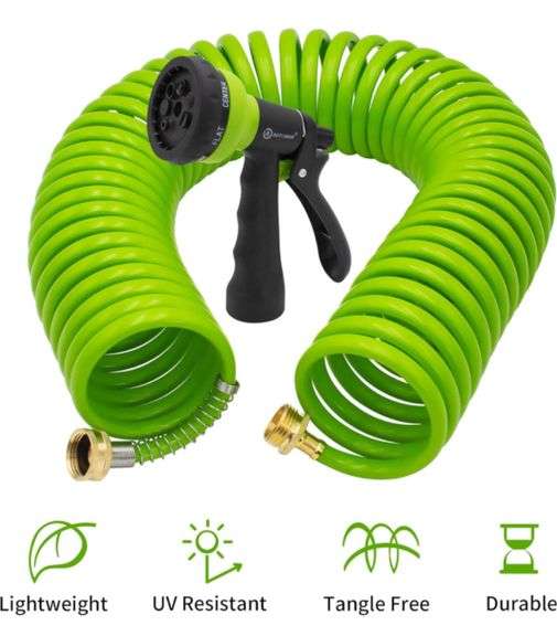 AUTOMAN-Garden-Water-Hose-Recoil,50 Feet EVA Curly Water Hose with ...