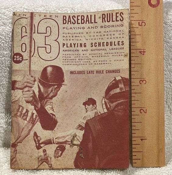1963 Baseball Rules Book - Metzger Property Services, LLC