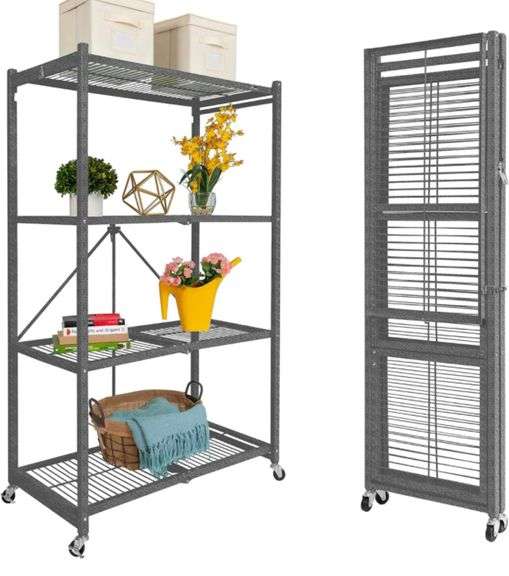 Origami 4 Tier Multipurpose Folding Storage Unit Organizer Rack with ...