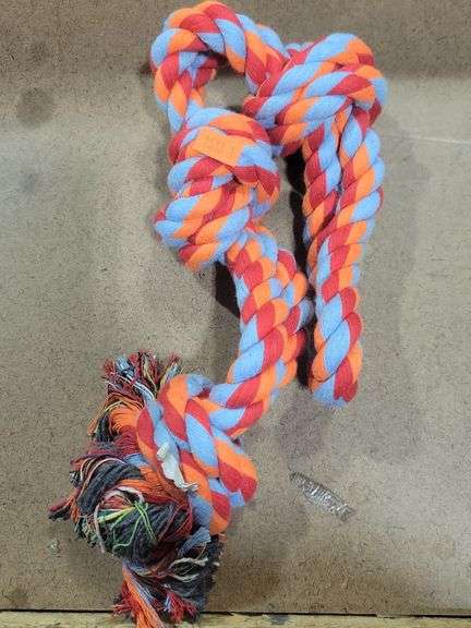 Red Orange and Blue knotted rope dog toy 20” - Metzger Property ...