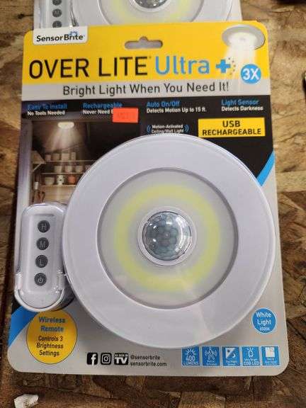 Sensor Brite Overlite Ultra+ Rechargeable: Remote Control Ceiling/Wall ...