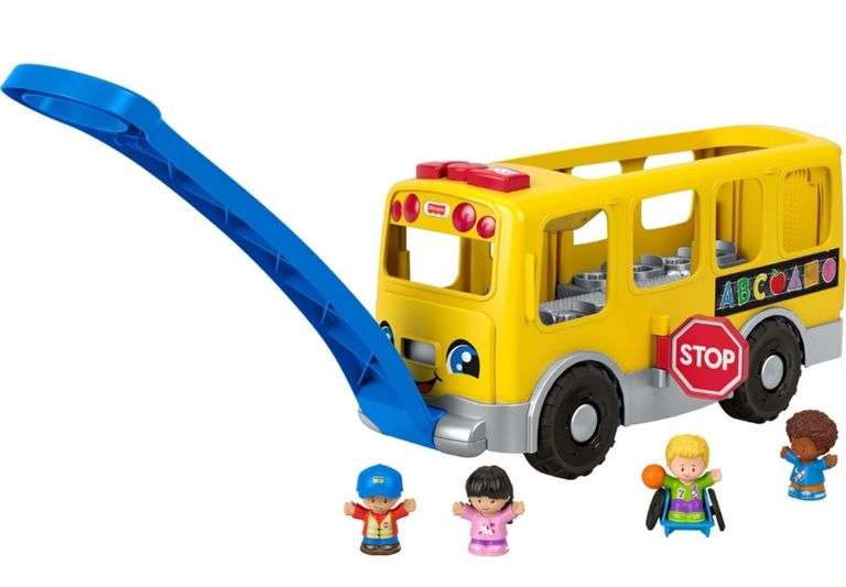Fisher-Price Little People Big Yellow Bus, musical push and pull toy ...
