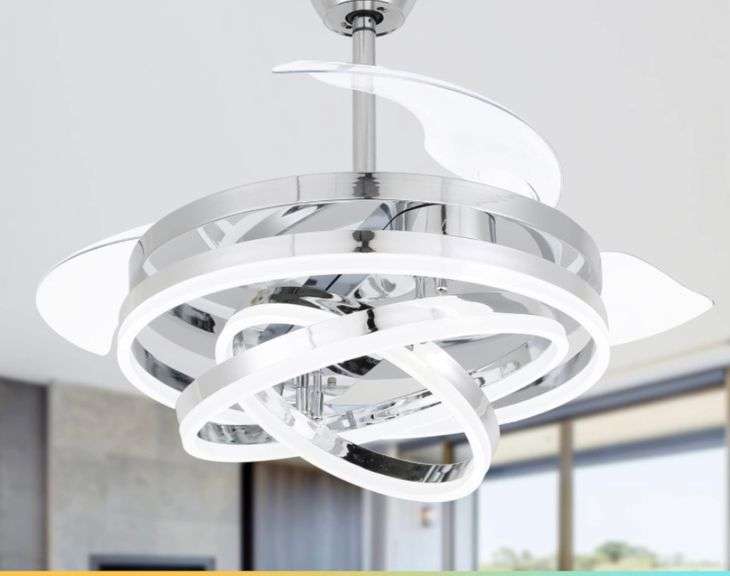 Bella Depot Retractable Ceiling Fan with Lights and Remote, 42 ...