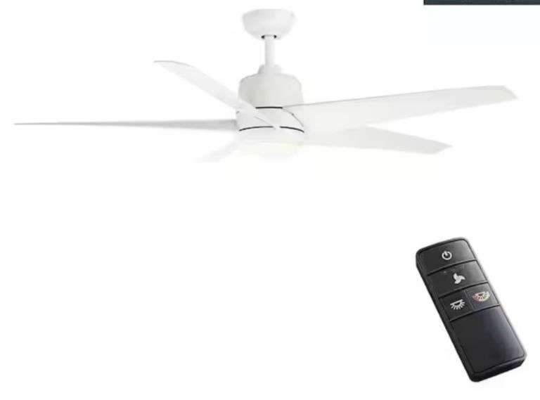 Hampton Bay Mena 54 in. White Color Changing Integrated LED Indoor ...