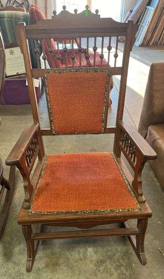 Rod and Ball Wood rocking chair - Metzger Property Services, LLC