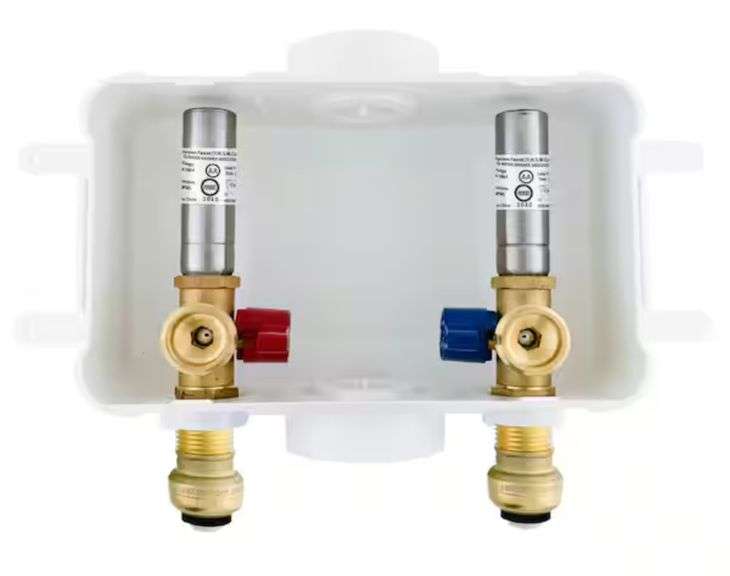 Dyconn 1/2 in. x 3/4 in. MHT Brass Washing Machine Outlet Box with ...