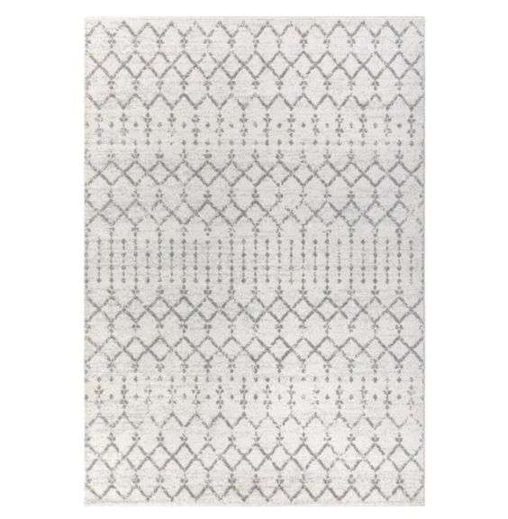 JONATHAN Y Moroccan Hype Boho Vintage Diamond Cream/Gray 8 ft. x 10 ft ...