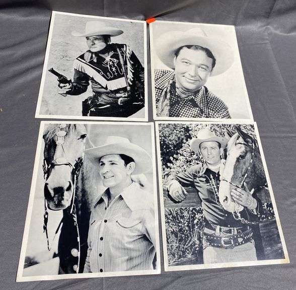 (4) Cowboy portrait prints including Monte Hale, Bob Steele, Jimmy ...