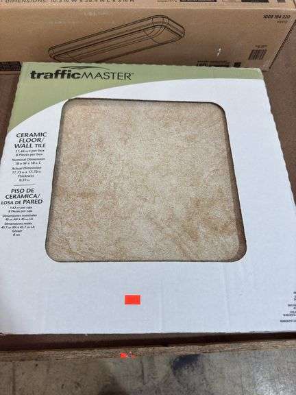 1 box- TrafficMaster Portland Stone Beige 18 in. x 18 in. Glazed ...
