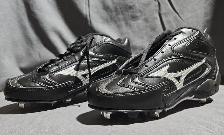Mizuno performance fit 9 spike vintage pro mid baseball cleats black ...