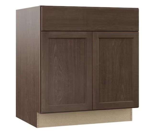 Hampton Bay Shaker 30 in. W x 24 in. D x 34.5 in. H Assembled Sink Base ...