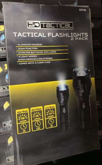 Tote of tactical flashlights - Metzger Property Services, LLC