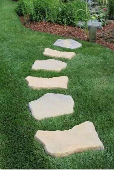 Nantucket Pavers 20 in. x 21 in. Irregular Tan Variegated Concrete Step ...