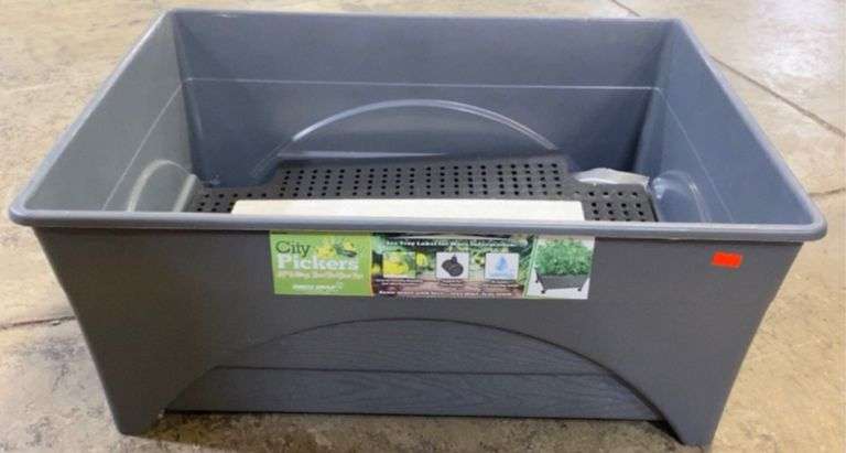 20 in. x 24 in. Charcoal Resin Indoor/Outdoor City Picker Raised Bed ...