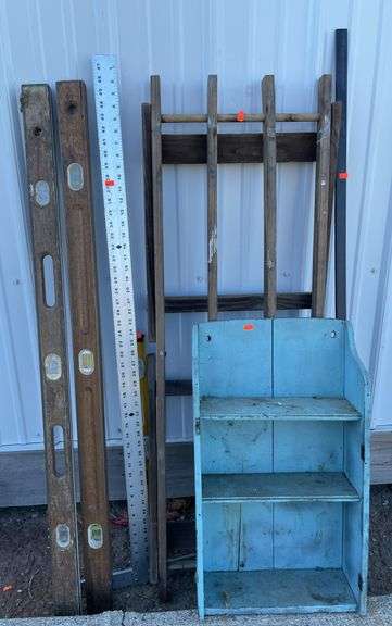 Johnson level & tool drywall square, levels, wood shelf, folding drying ...